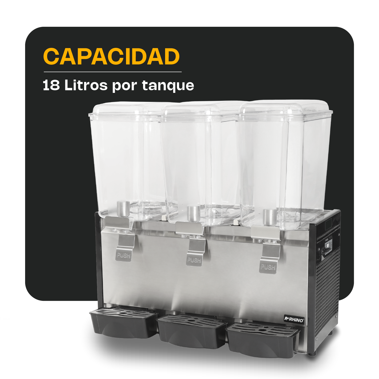 Dispensador de Bebidas Frías 3 Tanques marca Rhino