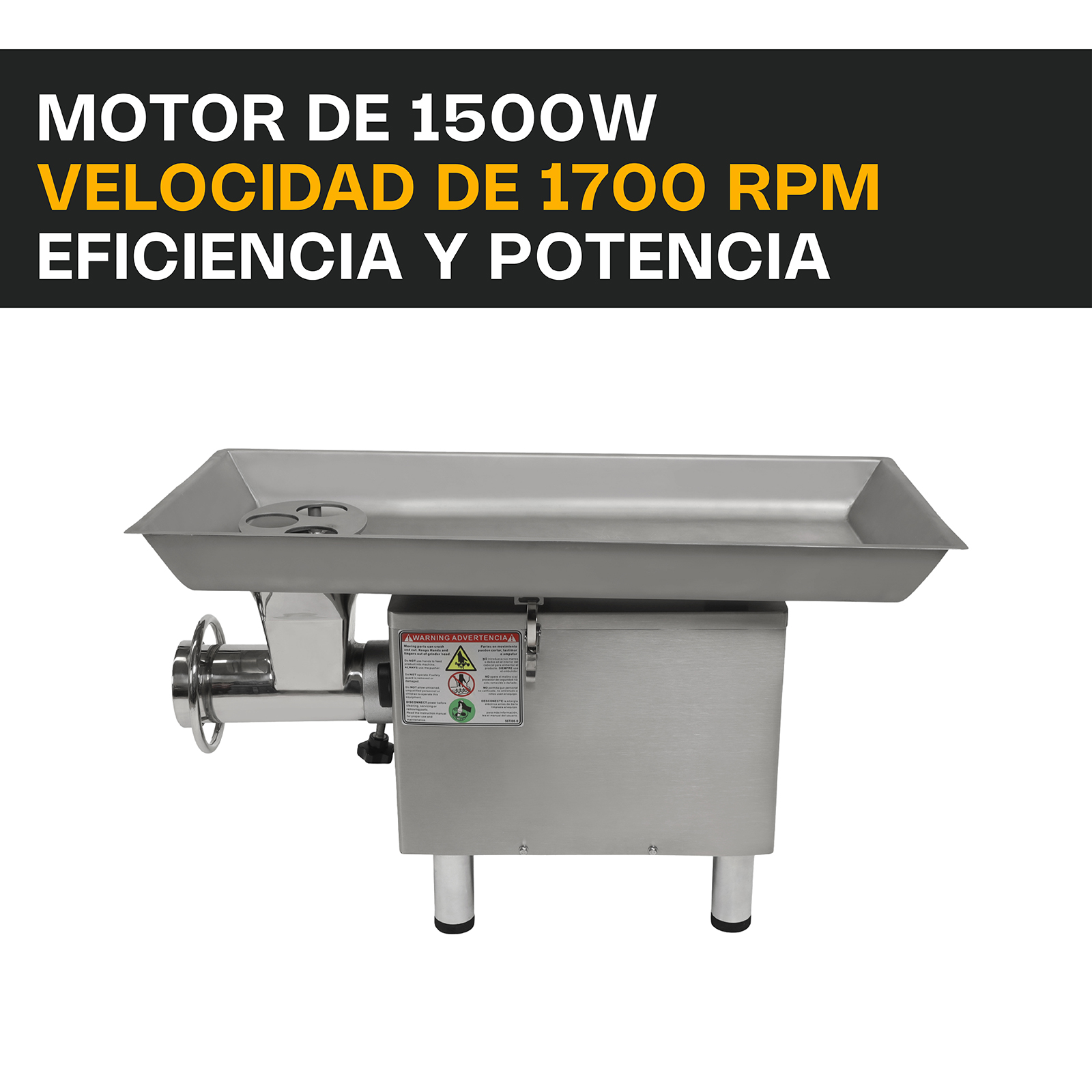 MOLEM-22M2 - Molino de carne con motor de 2 hp marca Rhino
