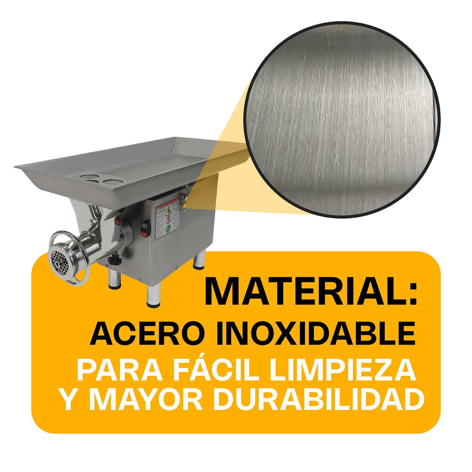 MOLEM-22M2 - Molino de carne con motor de 2 hp marca Rhino